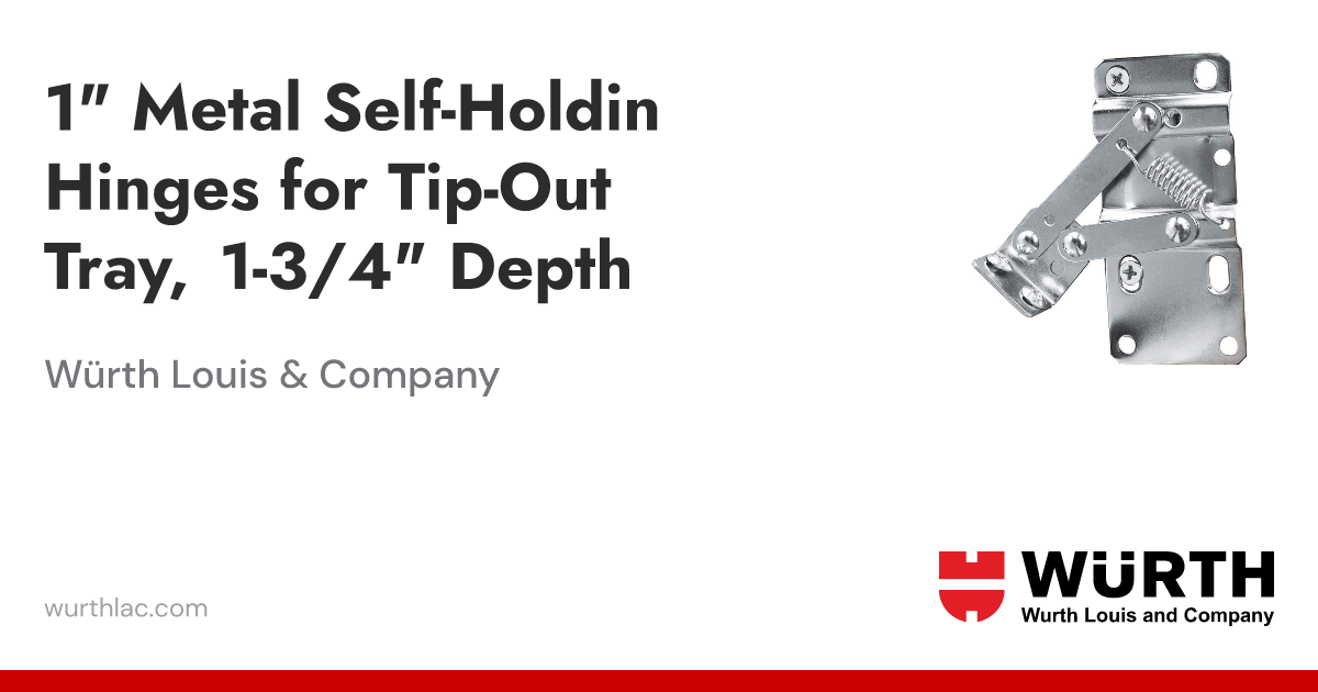 1" Metal Self-Holdin Hinges for Tip-Out Tray, 1-3/4" Depth | Würth ...