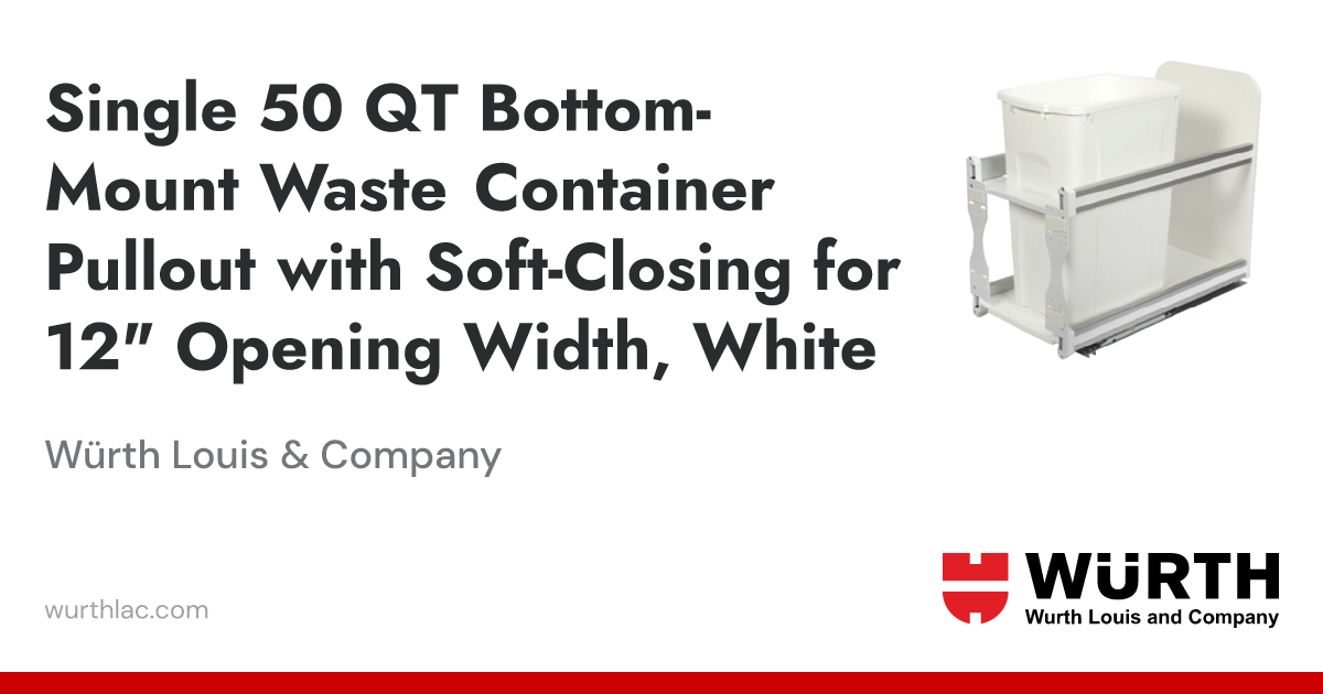 Single 50 QT Bottom-Mount Waste Container Pullout with Soft-Closing for ...