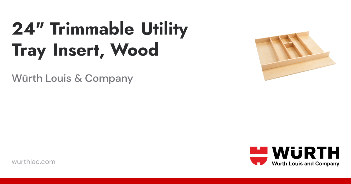 24" Trimmable Utility Tray Insert, Wood | Würth Louis & Company