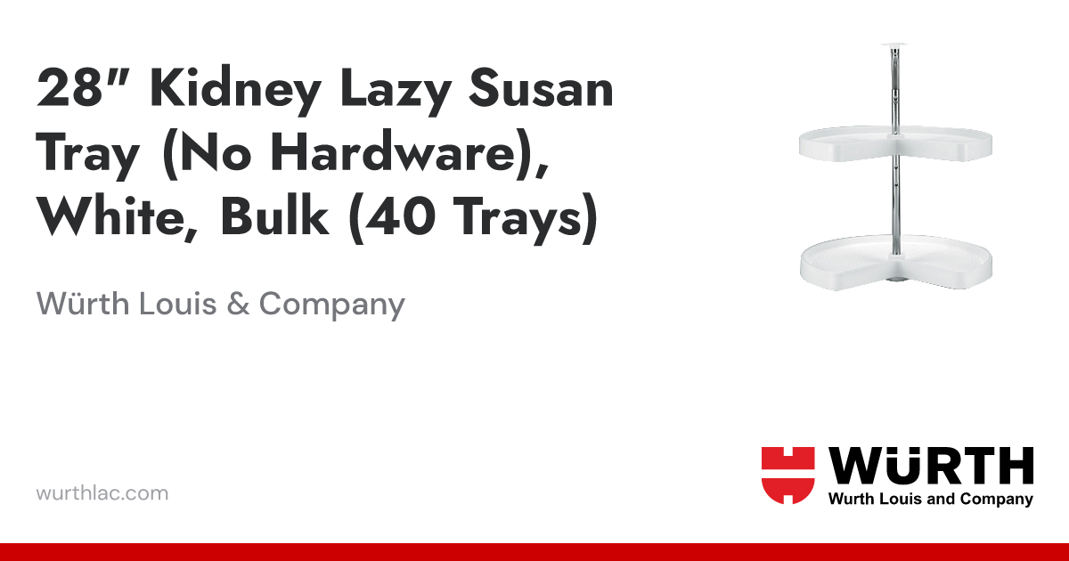 28" Kidney Lazy Susan Tray (No Hardware), White, Bulk (40 Trays ...