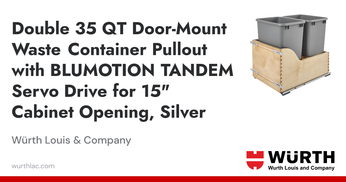Double 35 QT Door-Mount Waste Container Pullout with BLUMOTION TANDEM ...