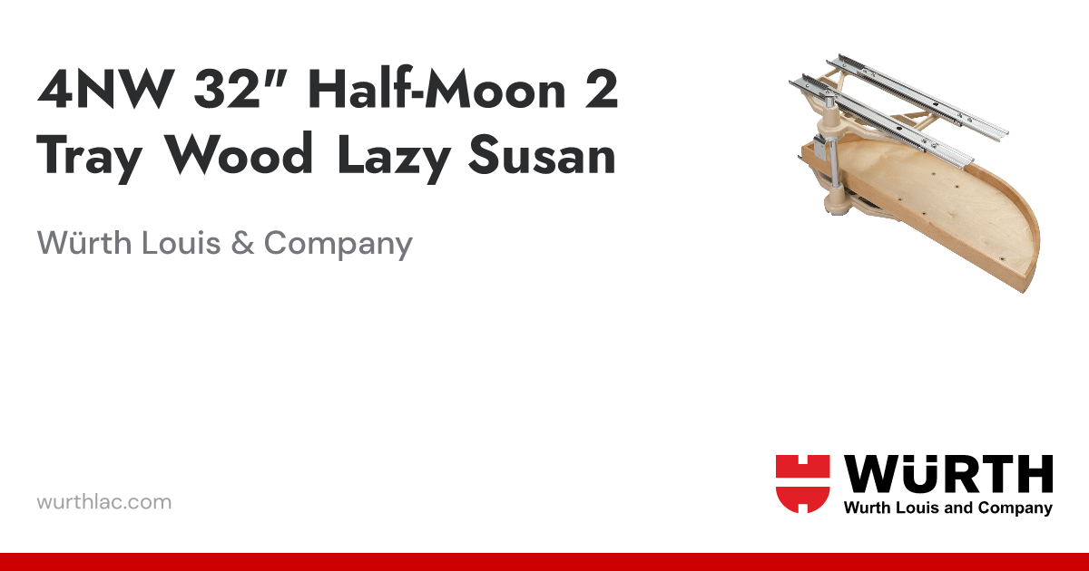 4NW 32" Half-Moon 2 Tray Wood Lazy Susan | Würth Louis & Company