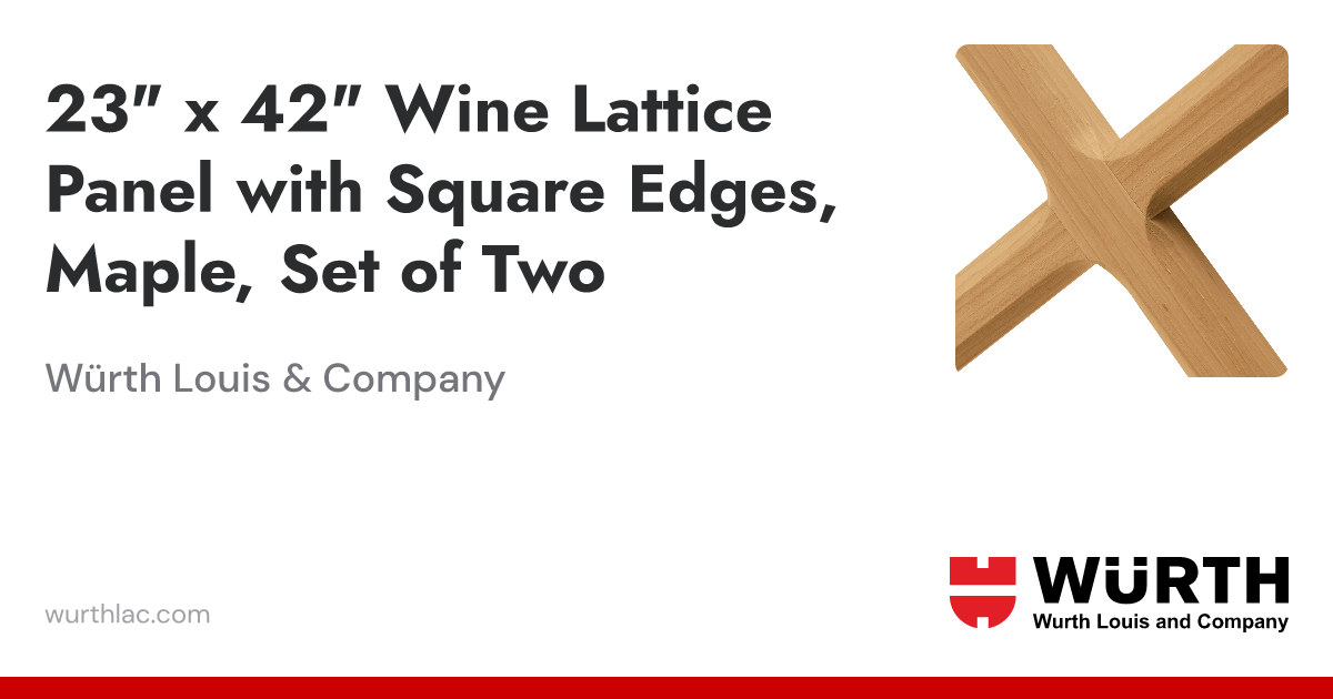 23" x 42" Wine Lattice Panel with Square Edges, Maple, Set of Two ...