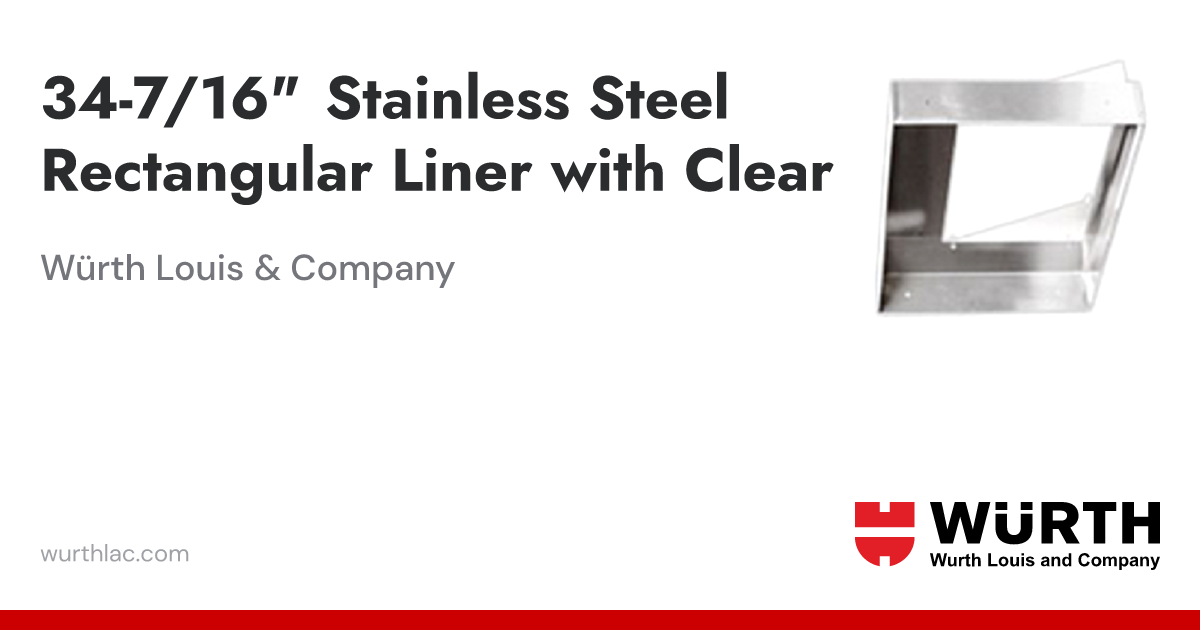 34-7/16" Stainless Steel Rectangular Liner with Clear | Würth Louis ...
