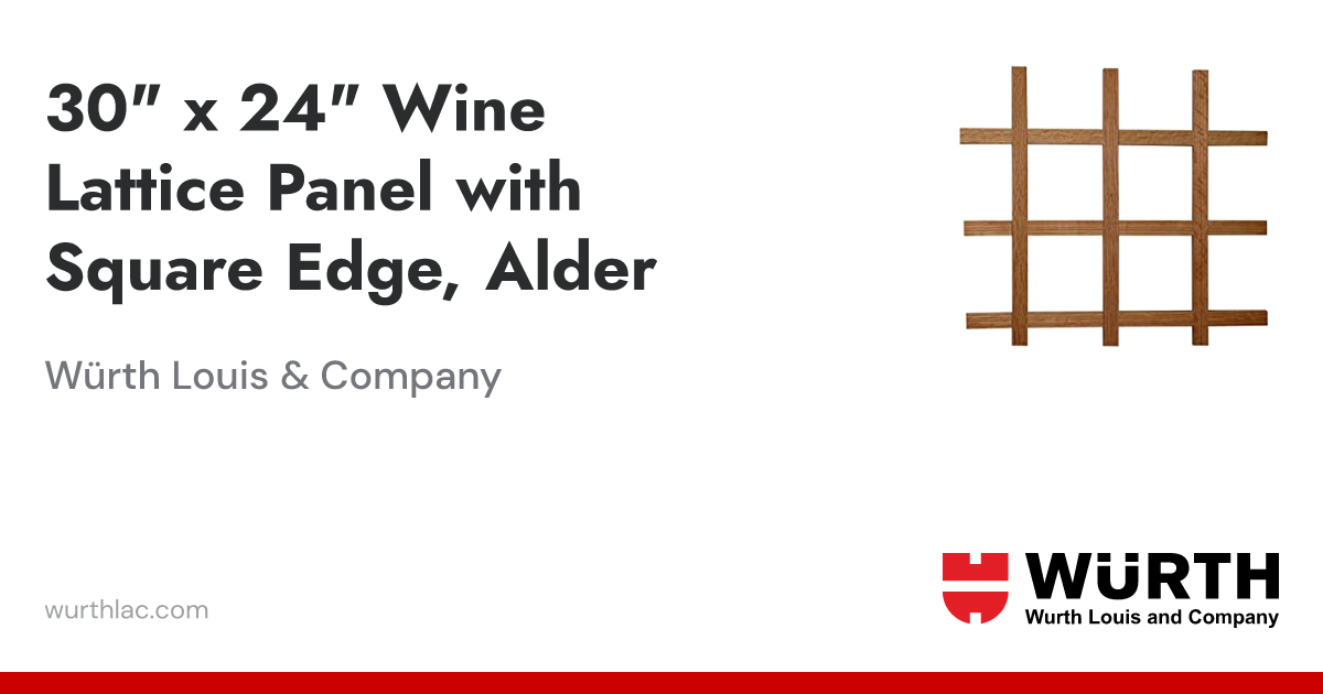 30" x 24" Wine Lattice Panel with Square Edge, Alder | Würth Louis ...