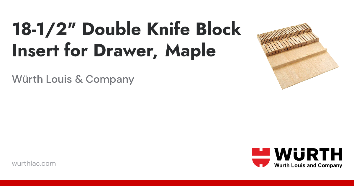 18-1/2" Double Knife Block Insert for Drawer, Maple | Würth Louis & Company