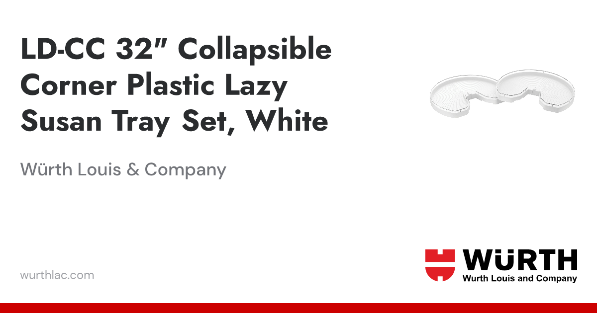 LD-CC 32" Collapsible Corner Plastic Lazy Susan Tray Set, White | Würth ...