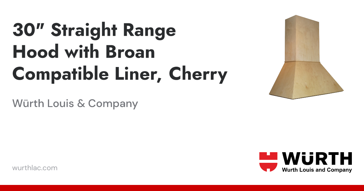 30" Straight Range Hood with Broan Compatible Liner, Cherry | Würth ...
