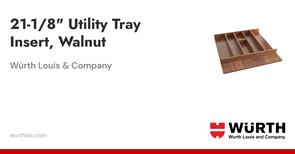 21-1/8" Utility Tray Insert, Walnut | Würth Louis & Company