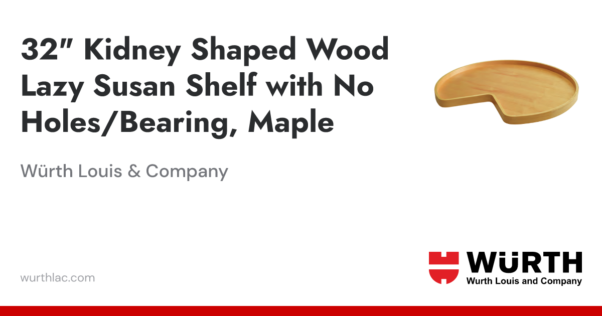 32" Kidney Shaped Wood Lazy Susan Shelf with No Holes/Bearing, Maple ...