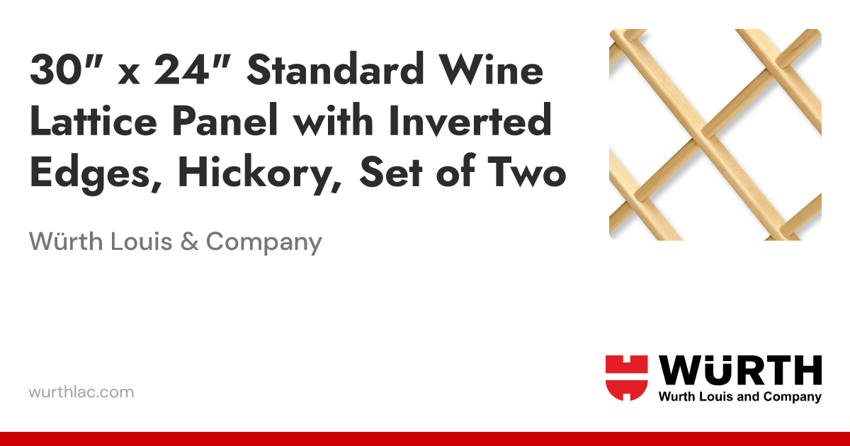 30" x 24" Standard Wine Lattice Panel with Inverted Edges, Hickory, Set ...