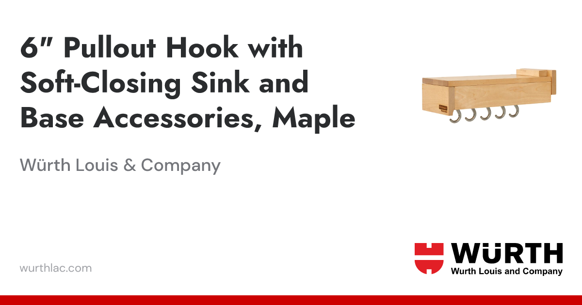 6" Pullout Hook with Soft-Closing Sink and Base Accessories, Maple ...