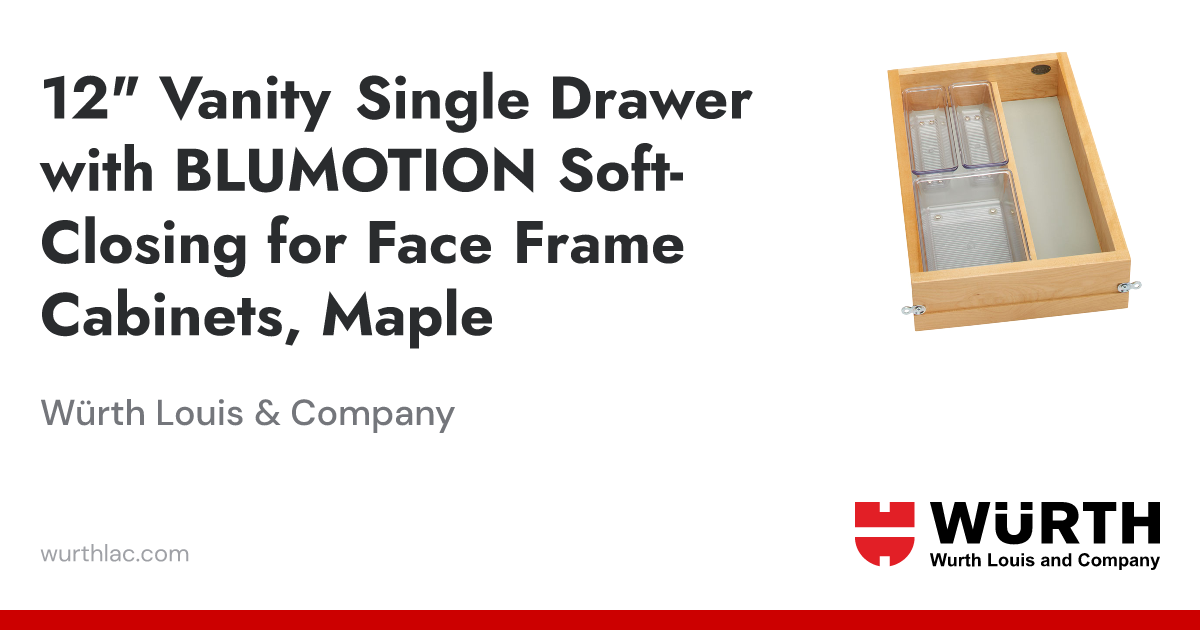 12" Vanity Single Drawer with BLUMOTION Soft-Closing for Face Frame ...