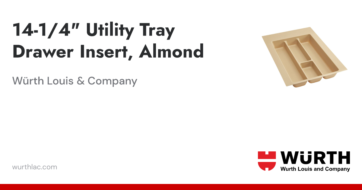 14-1/4" Utility Tray Drawer Insert, Almond | Würth Louis & Company