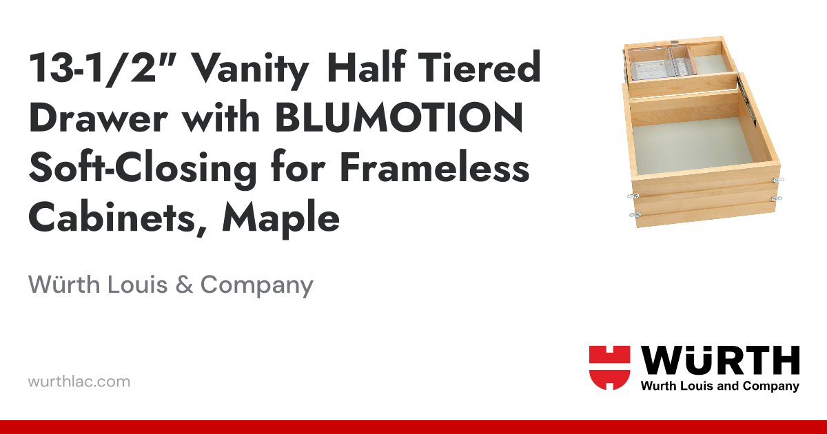 13-1/2" Vanity Half Tiered Drawer with BLUMOTION Soft-Closing for ...