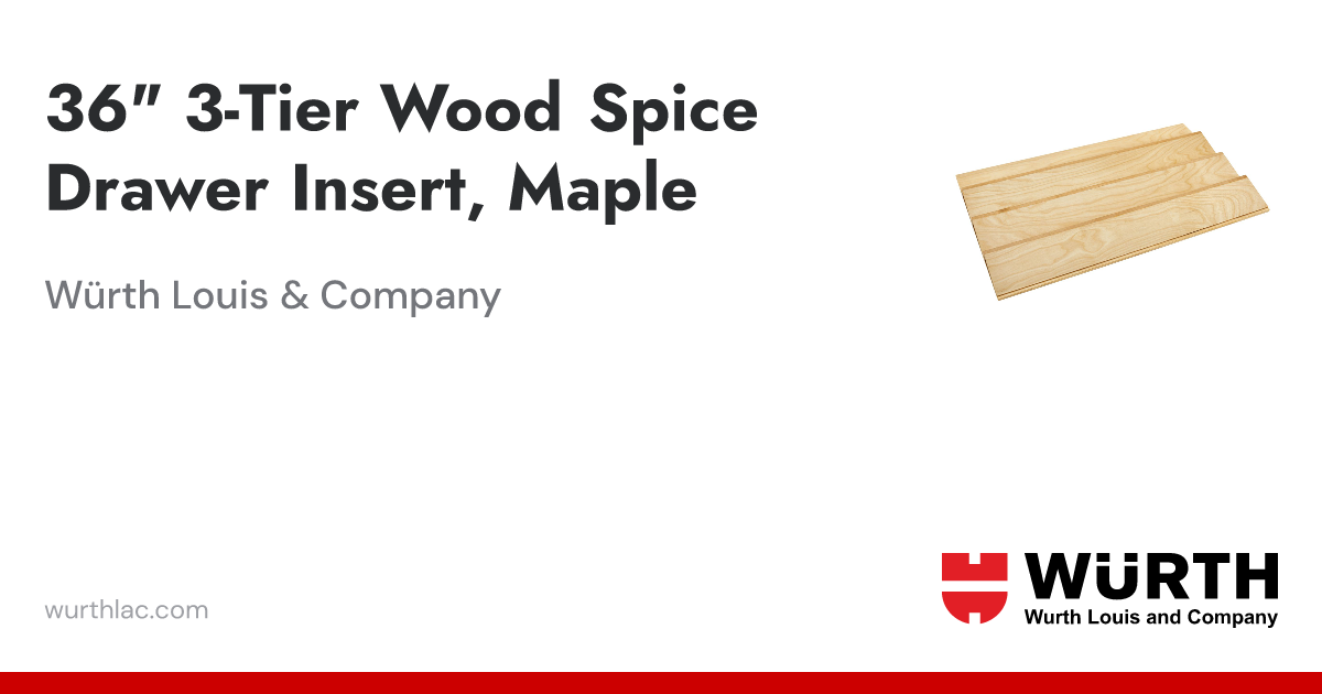 36" 3-Tier Wood Spice Drawer Insert, Maple | Würth Louis & Company