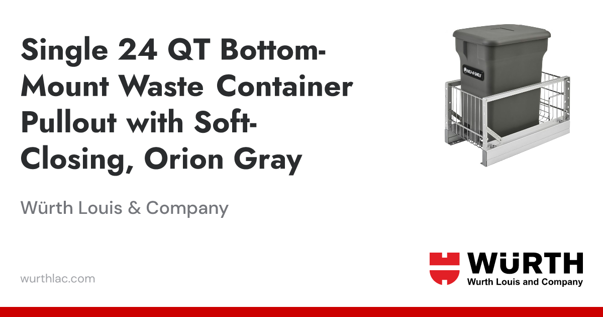 Single 24 QT Bottom-Mount Waste Container Pullout with Soft-Closing ...