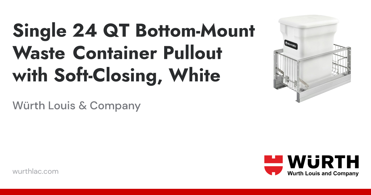Single 24 QT Bottom-Mount Waste Container Pullout with Soft-Closing ...