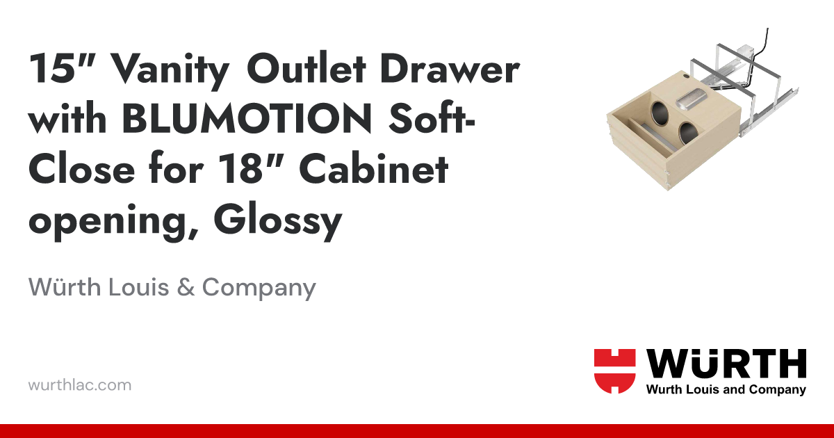 15" Vanity Outlet Drawer with BLUMOTION Soft-Close for 18" Cabinet ...