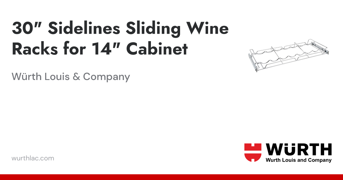 30" Sidelines Sliding Wine Racks for 14" Cabinet | Würth Louis & Company