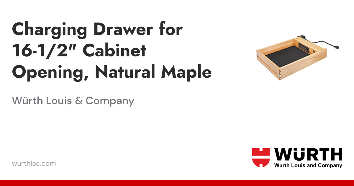 Charging Drawer for 16-1/2" Cabinet Opening, Natural Maple | Würth ...