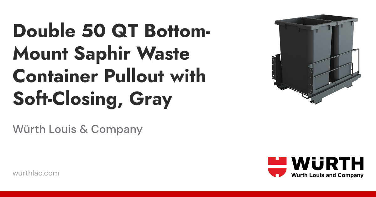 Double 50 QT Bottom-Mount Saphir Waste Container Pullout with Soft ...