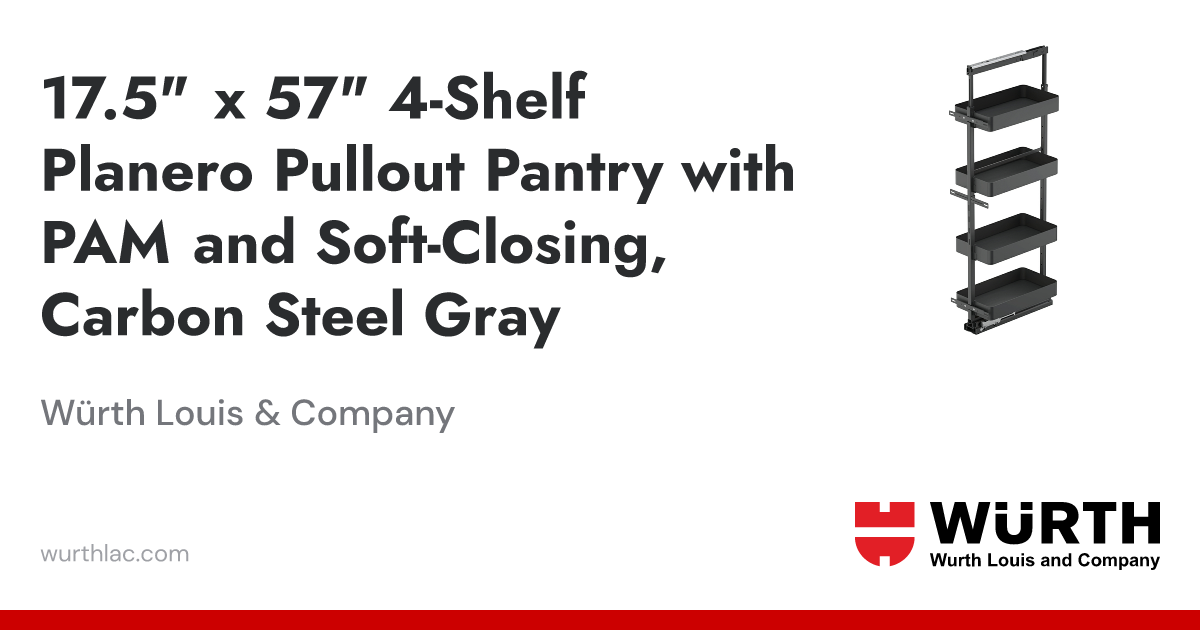 17.5" x 57" 4-Shelf Planero Pullout Pantry with PAM and Soft-Closing ...