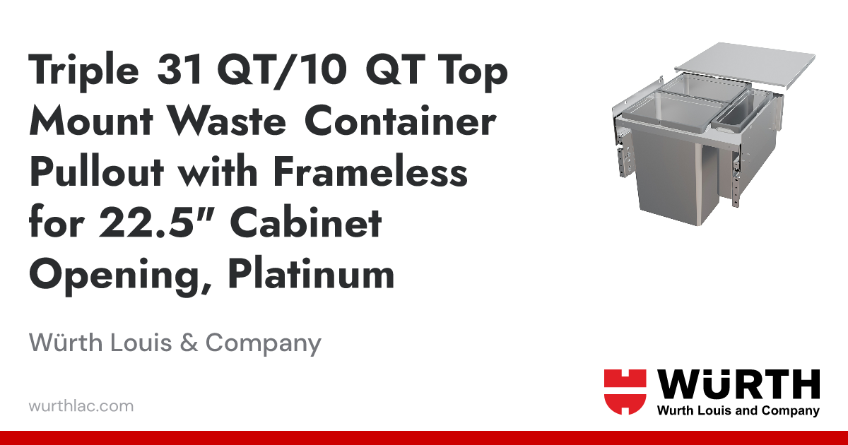 Triple 31 QT/10 QT Top Mount Waste Container Pullout with Frameless for ...