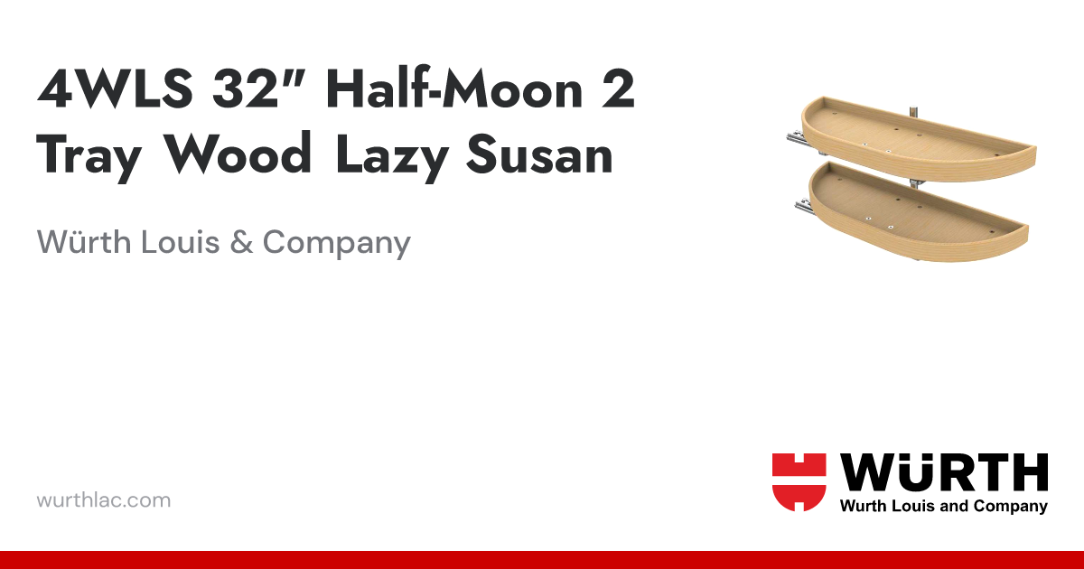 4WLS 32" Half-Moon 2 Tray Wood Lazy Susan | Würth Louis & Company