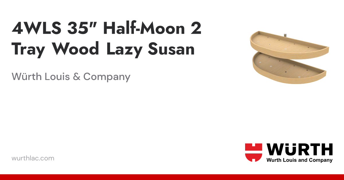 4WLS 35" Half-Moon 2 Tray Wood Lazy Susan | Würth Louis & Company