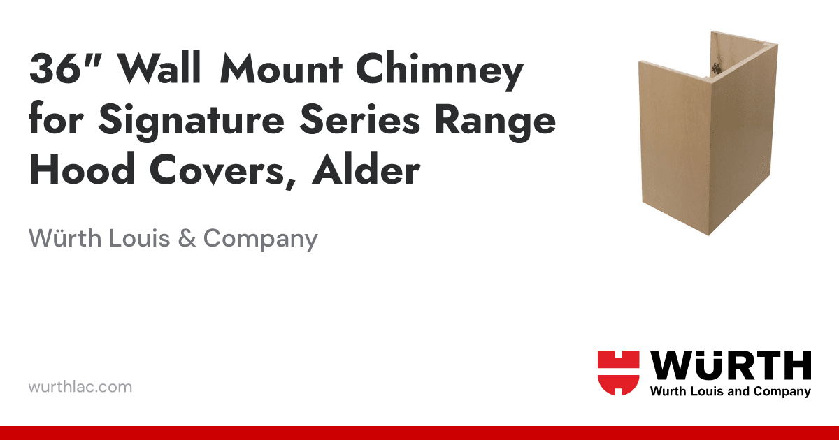 36" Wall Mount Chimney for Signature Series Range Hood Covers, Alder ...