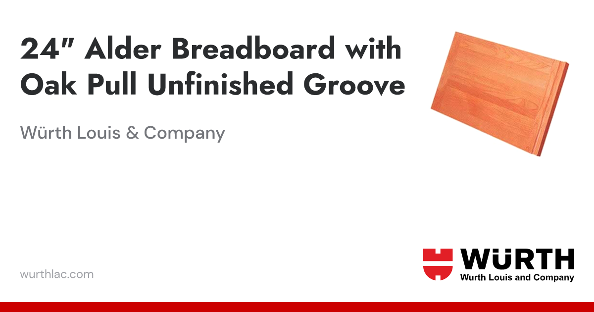 24" Alder Breadboard with Oak Pull Unfinished Groove | Würth Louis ...