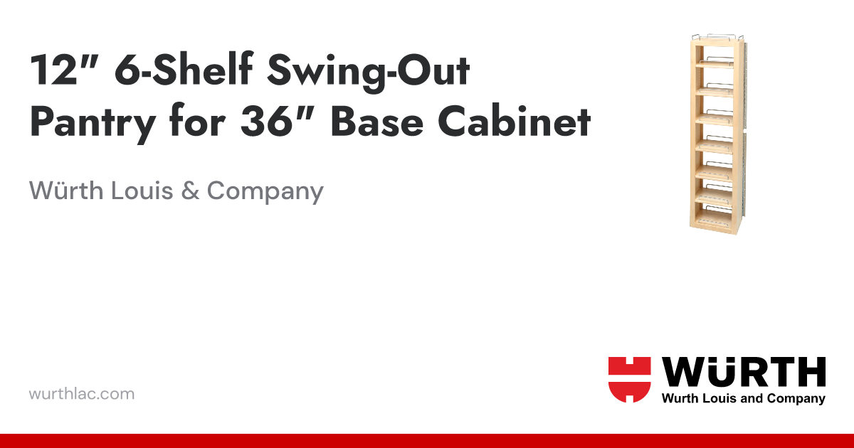 12" 6-Shelf Swing-Out Pantry for 36" Base Cabinet | Würth Louis & Company