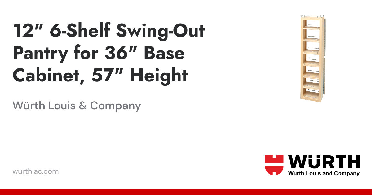 12" 6-Shelf Swing-Out Pantry for 36" Base Cabinet, 57" Height | Würth ...