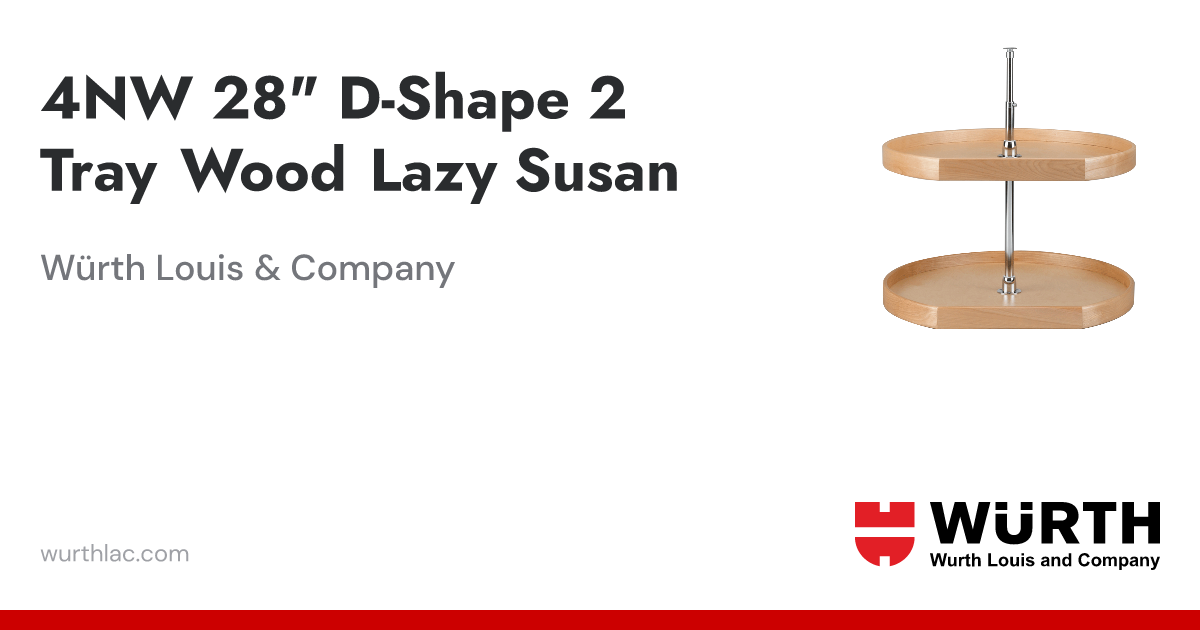 4NW 28" D-Shape 2 Tray Wood Lazy Susan | Würth Louis & Company