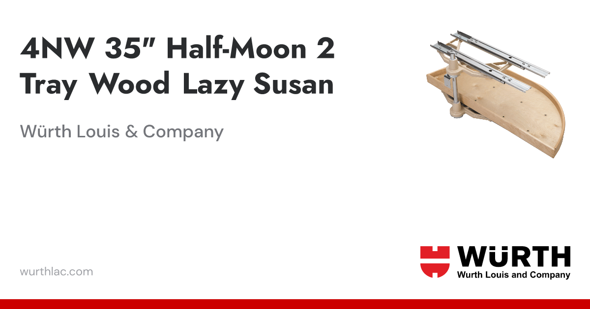 4NW 35" Half-Moon 2 Tray Wood Lazy Susan | Würth Louis & Company