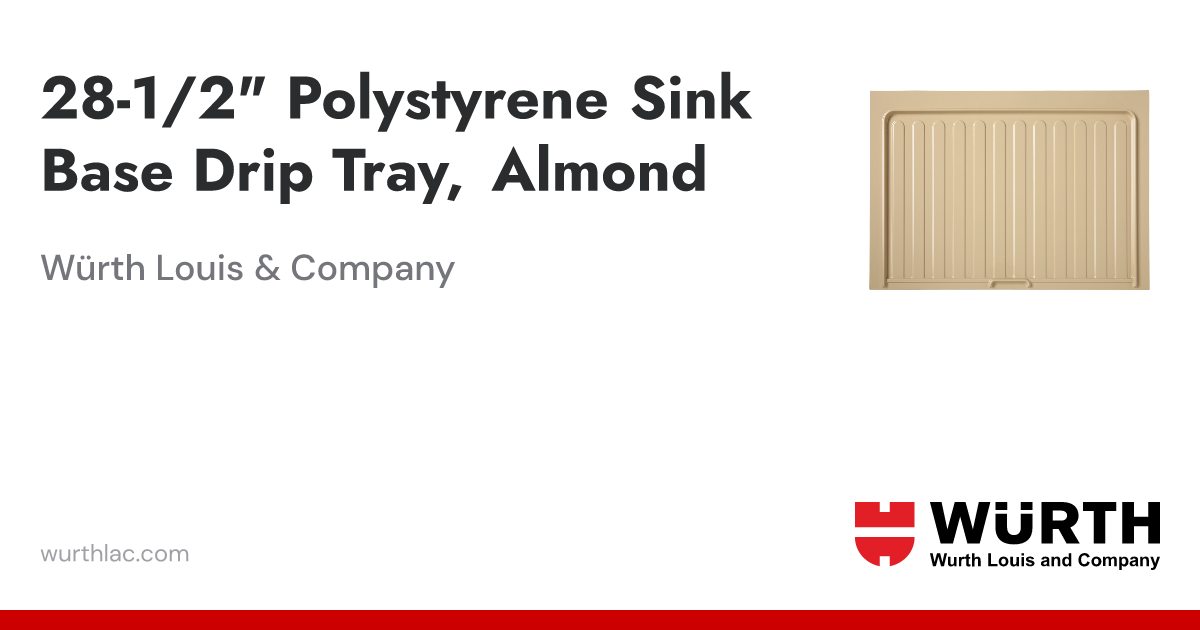 28-1/2" Polystyrene Sink Base Drip Tray, Almond | Würth Louis & Company