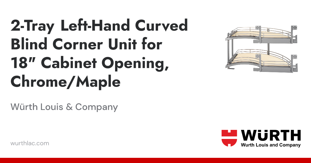 2-Tray Left-Hand Curved Blind Corner Unit for 18" Cabinet Opening ...