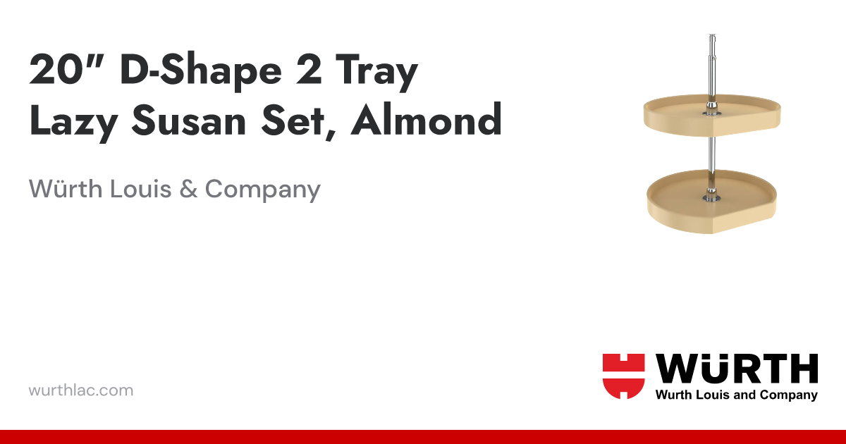 20" D-Shape 2 Tray Lazy Susan Set, Almond | Würth Louis & Company