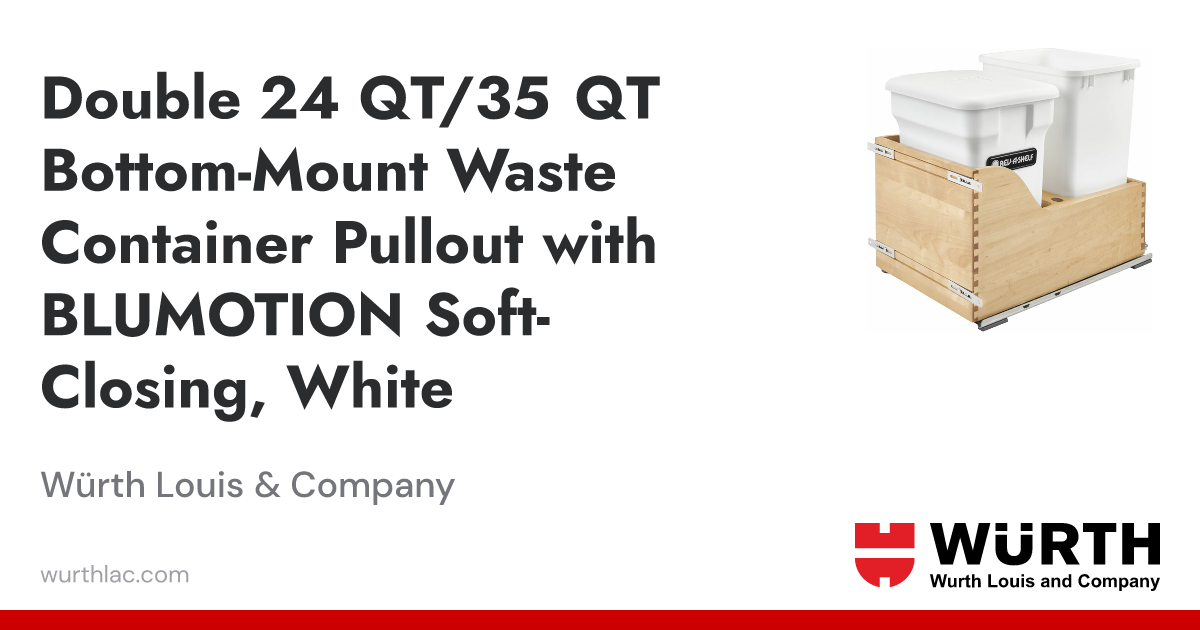 Double 24 QT/35 QT Bottom-Mount Waste Container Pullout with BLUMOTION ...
