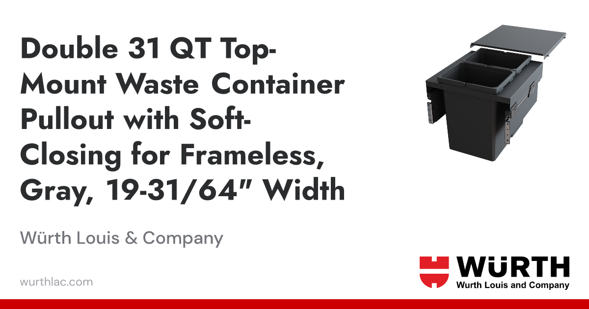 Double 31 QT Top-Mount Waste Container Pullout with Soft-Closing for ...