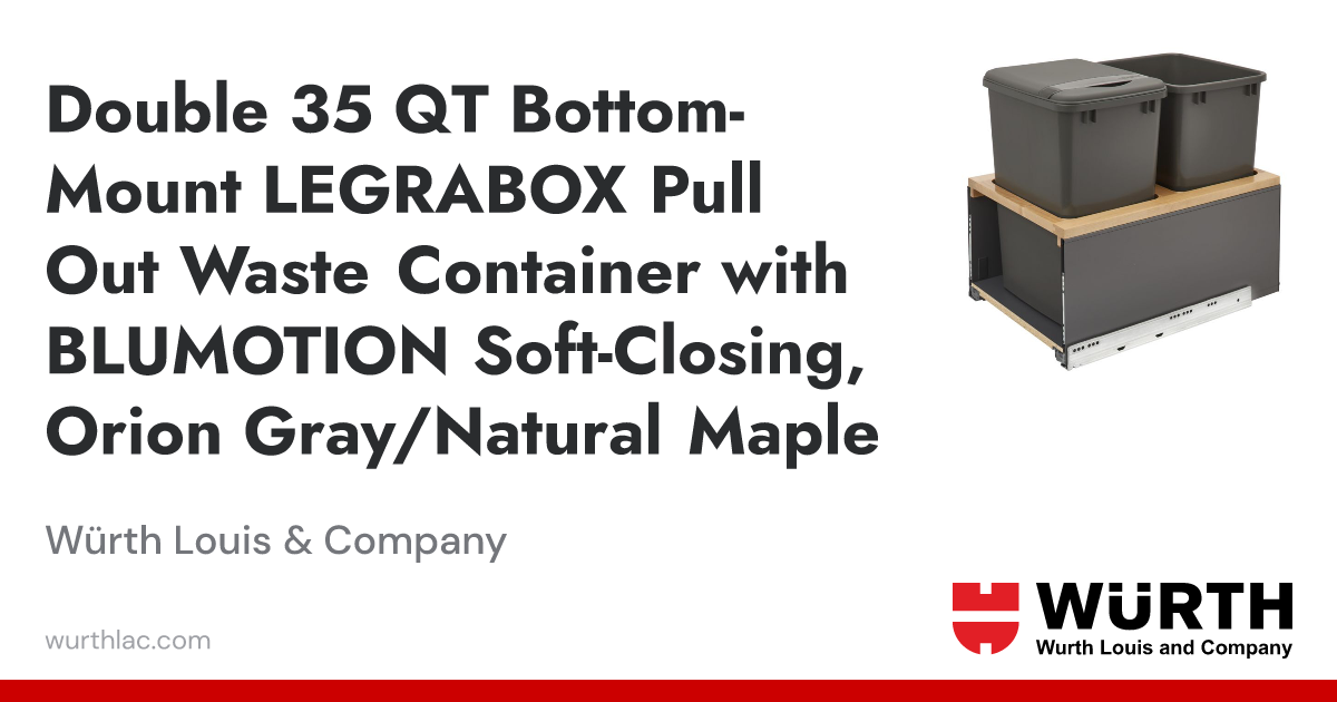 Double 35 QT Bottom-Mount LEGRABOX Pull Out Waste Container with ...