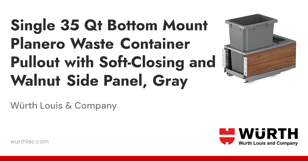Single 35 Qt Bottom Mount Planero Waste Container Pullout with Soft ...