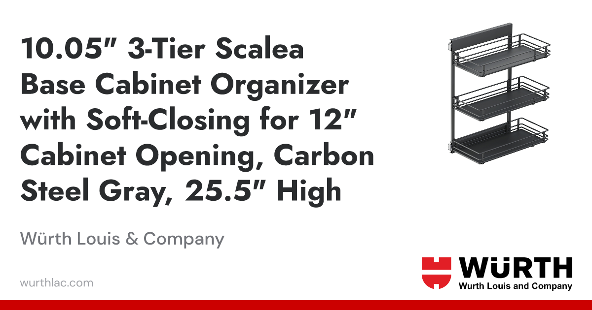 10.05" 3-Tier Scalea Base Cabinet Organizer with Soft-Closing for 12 ...