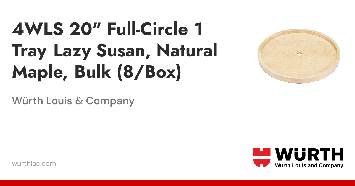 4WLS 20" Full-Circle 1 Tray Lazy Susan, Natural Maple, Bulk (8/Box ...