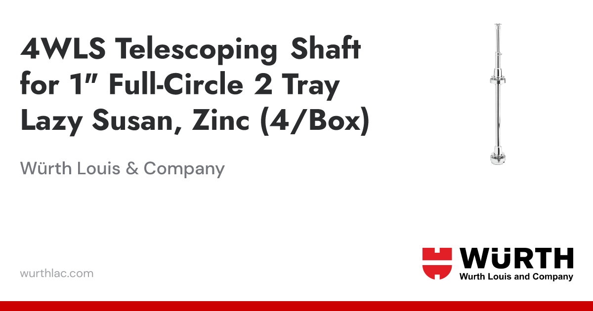 4WLS Telescoping Shaft for 1" Full-Circle 2 Tray Lazy Susan, Zinc (4 ...