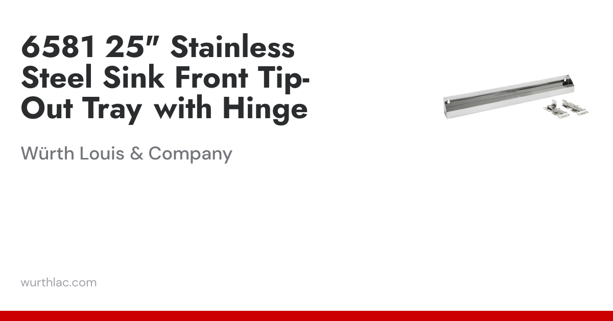 6581 25" Stainless Steel Sink Front Tip-Out Tray with Hinge | Würth ...
