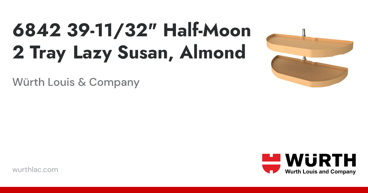 6842 39-11/32" Half-Moon 2 Tray Lazy Susan, Almond | Würth Louis & Company