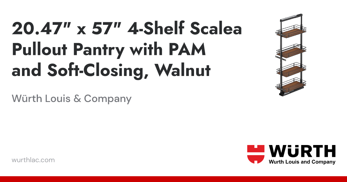 20.47" x 57" 4-Shelf Scalea Pullout Pantry with PAM and Soft-Closing ...