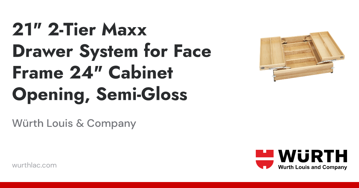 21" 2-Tier Maxx Drawer System for Face Frame 24" Cabinet Opening, Semi ...